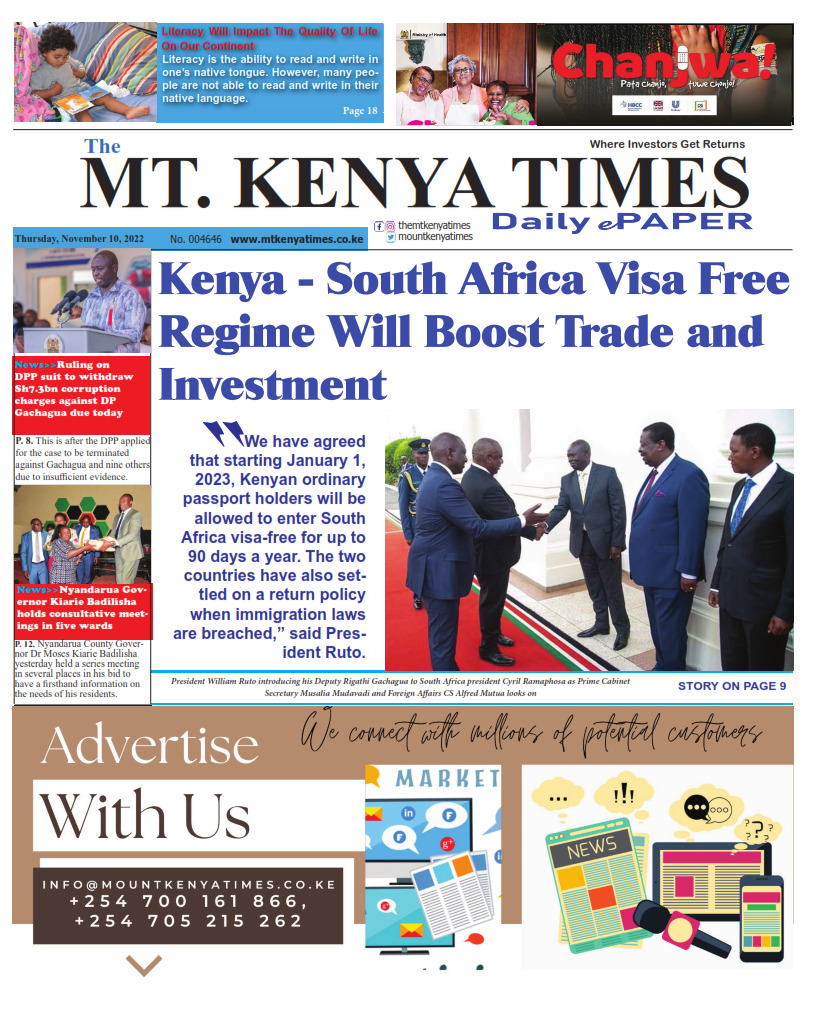 Mt Kenya Times ePAPER November 10, 2022 - The Mt Kenya Times