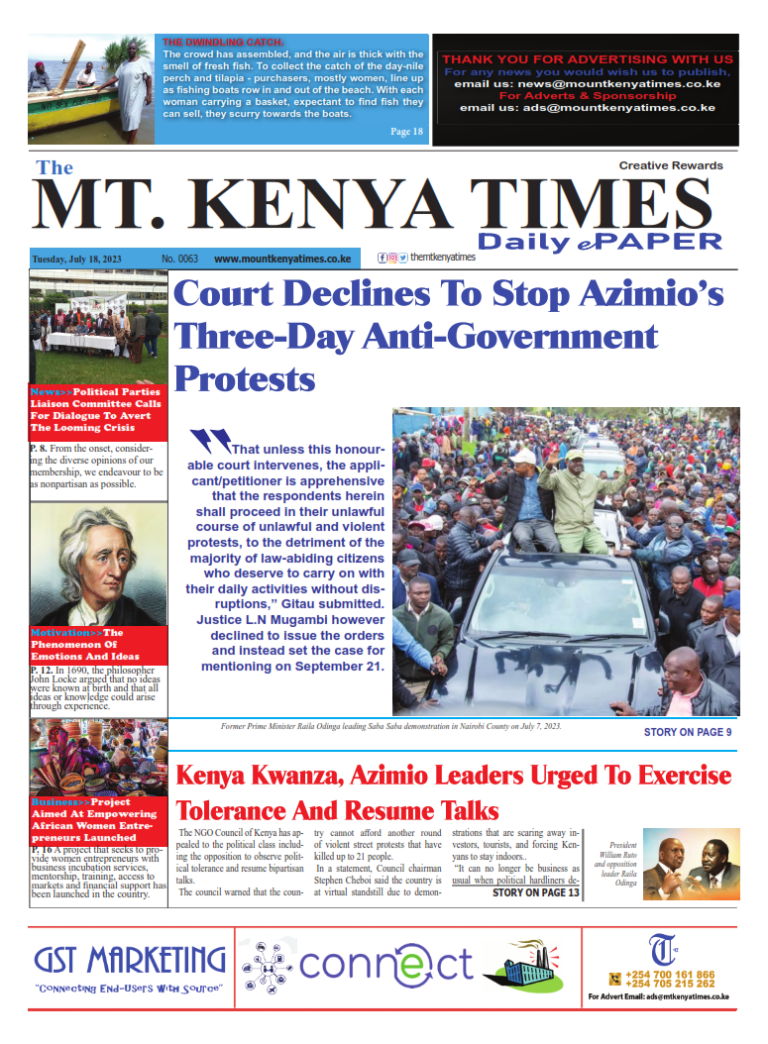July 18, 2023 Mt Kenya Times ePAPER