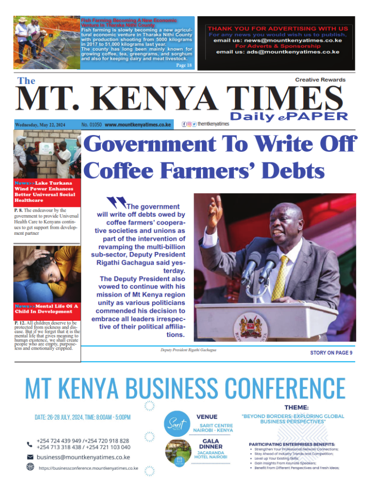 Mt Kenya Times ePAPER May 22, 2024 - The Mt Kenya Times